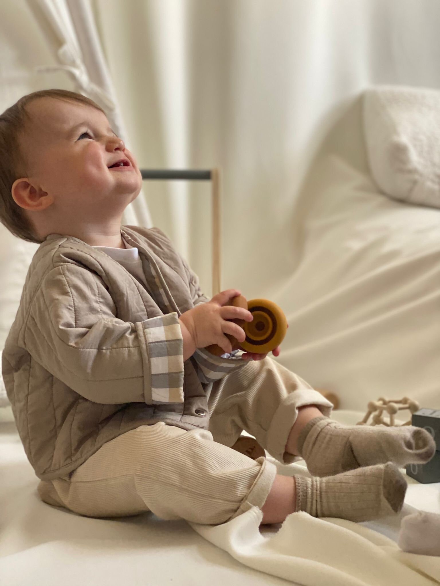 Kawa Quilted Neutral Jacket: Handmade Lightweight - Taupe Greige. Fully ...