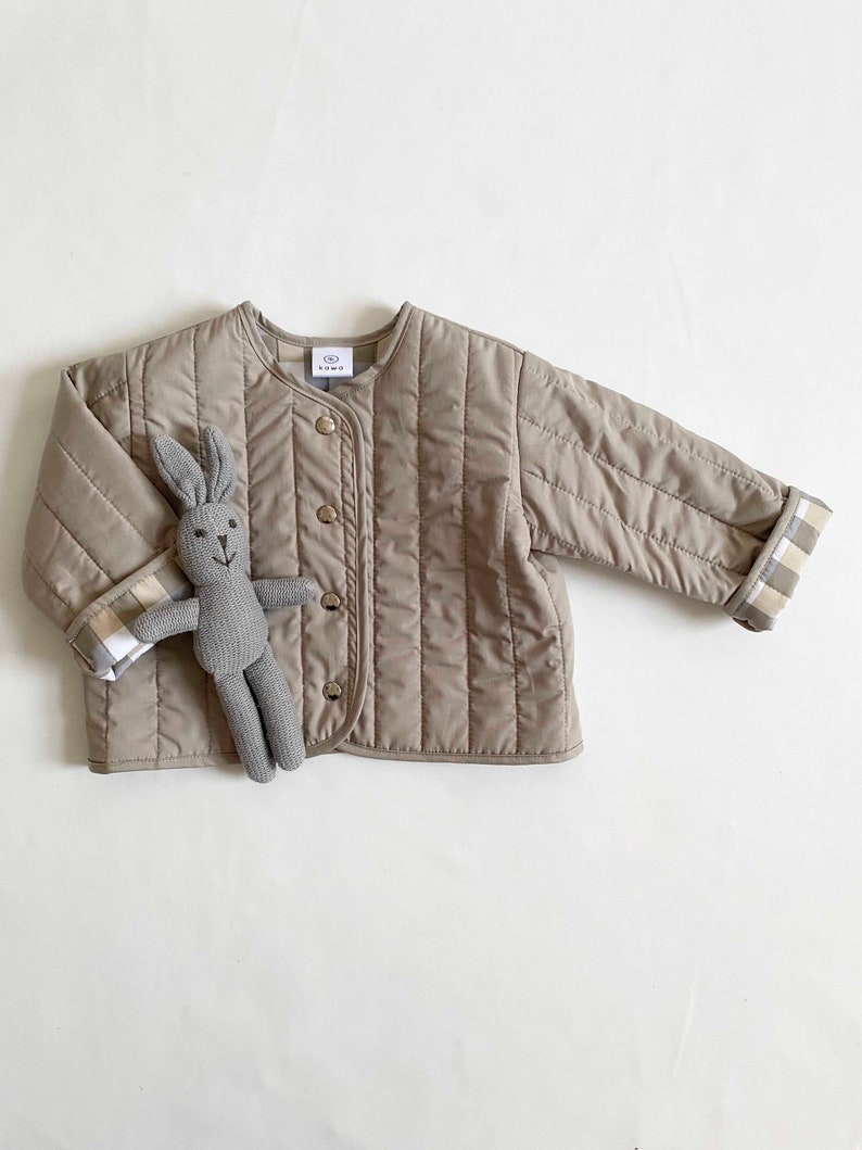 Kawa Quilted Neutral Jacket: Handmade Lightweight - Taupe Greige. Fully ...