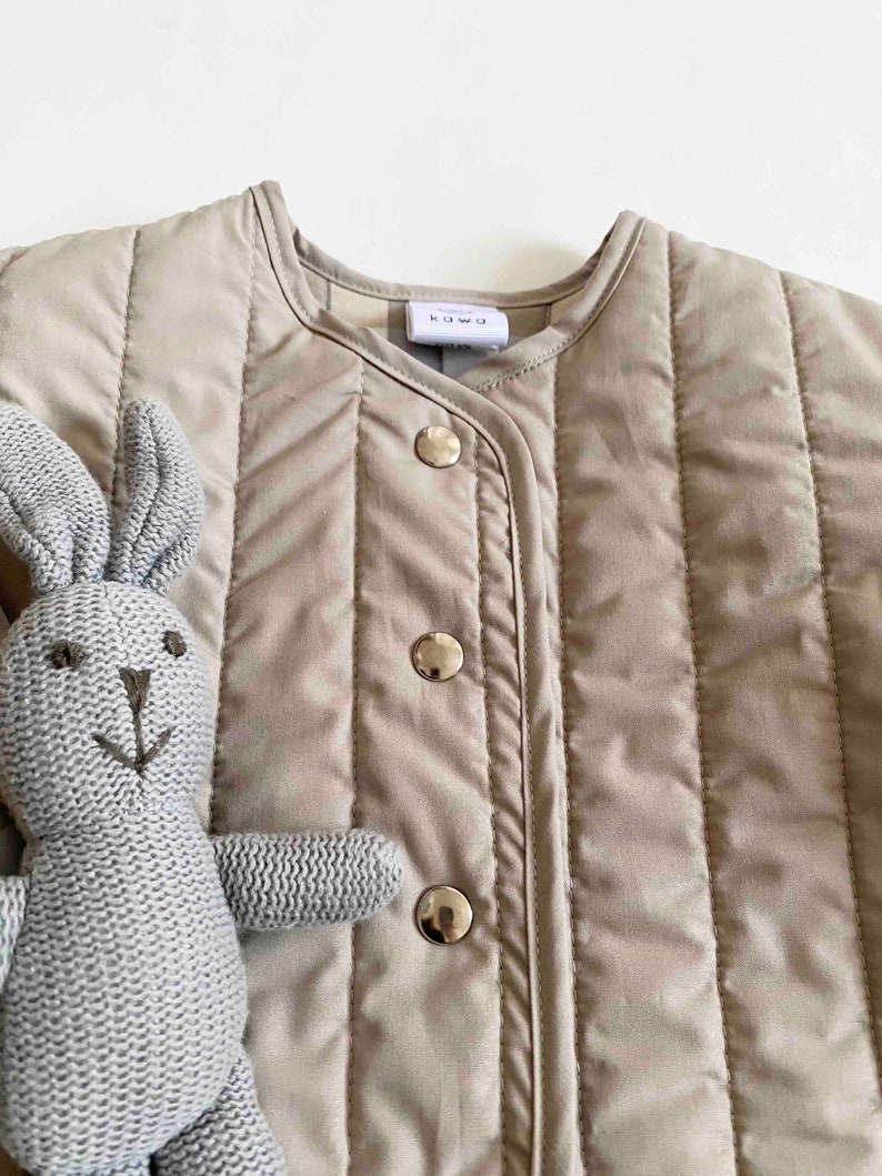 Kawa Quilted Neutral Jacket: Handmade Lightweight - Taupe Greige. Fully ...