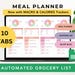 Weekly Meal Planner Template & Automated Grocery List - Macro and ...