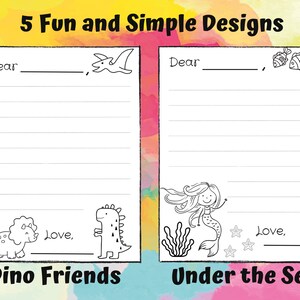 Printable Kid's Penpal Letter Template Pack | Animals, Unicorns ...
