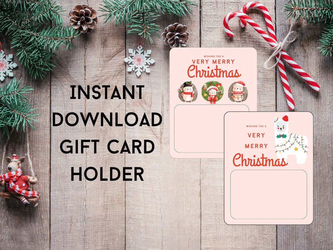 Printable Christmas Gift Card Holderinstant Downloadprintablechristmas ...