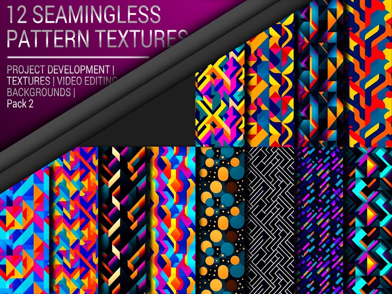 12 Seamingless Abstract Pattern Textures for Project Development ...