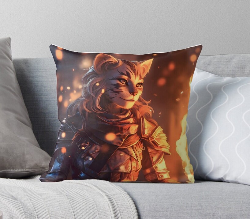 Firemage Lynx Dnd Character 4:3 Portrait Fantasy Animal Character Print ...