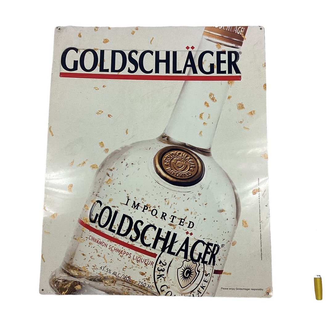 Vintage Goldschlager Cinnamon Schnapps Liqueur Metal Sign. Made in the ...