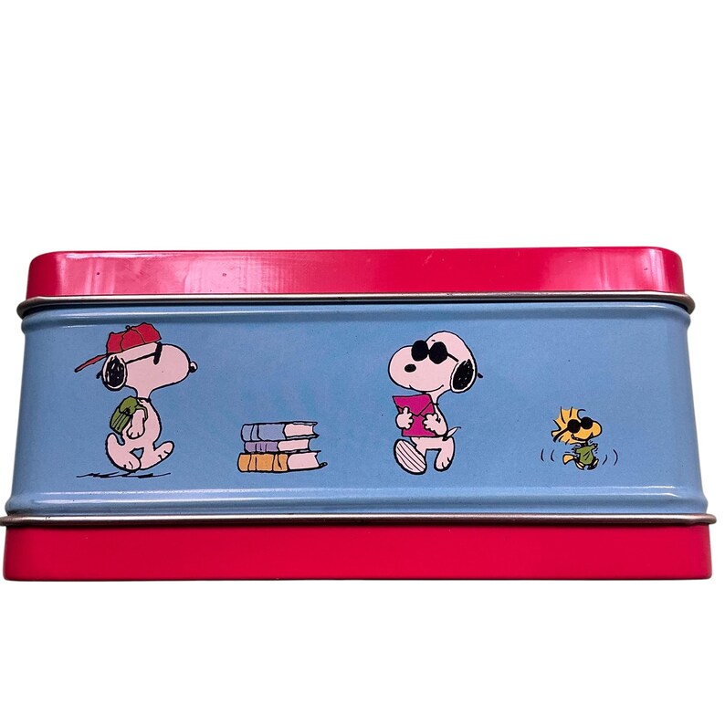 Vintage 90s Snoopy Peanuts Tin Lunchbox. 1998. Charles Schultz. Snoopy ...