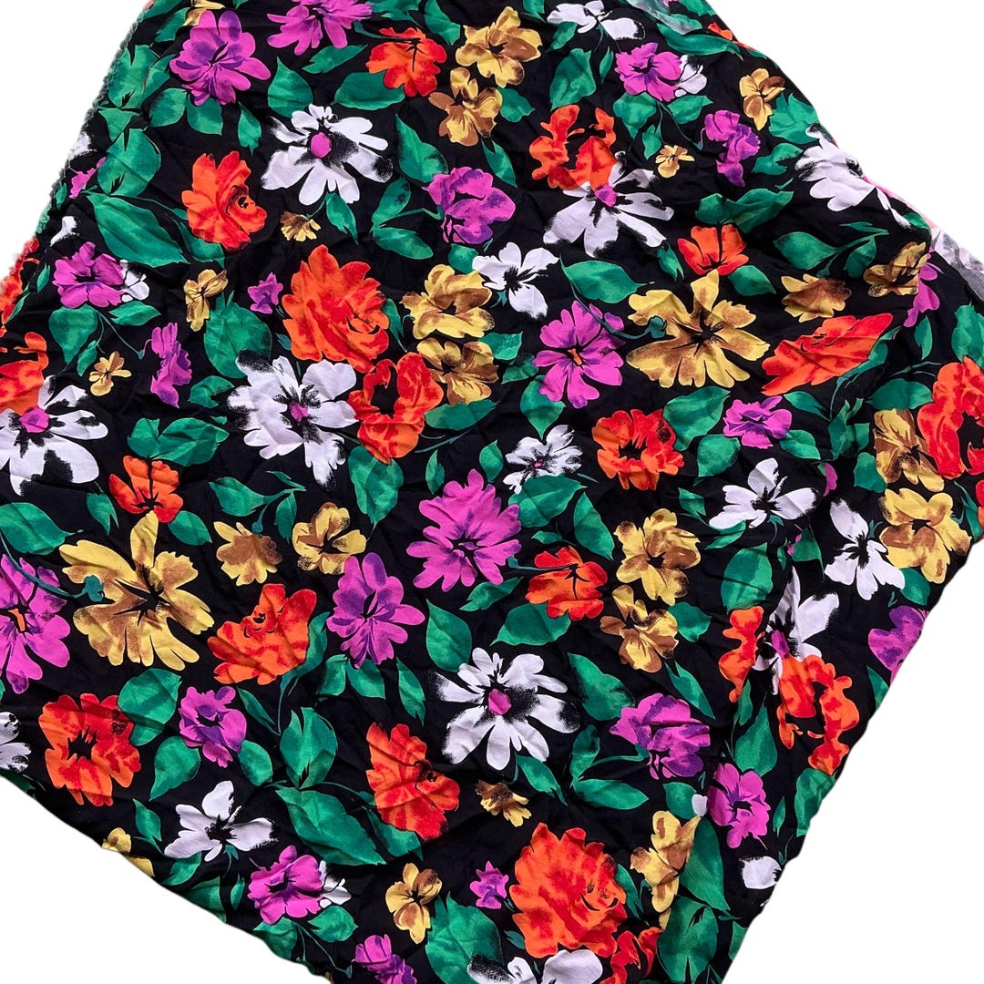 Vintage MK Textile Exclusive Design Floral Fabric Remnant. 52 X 84 ...