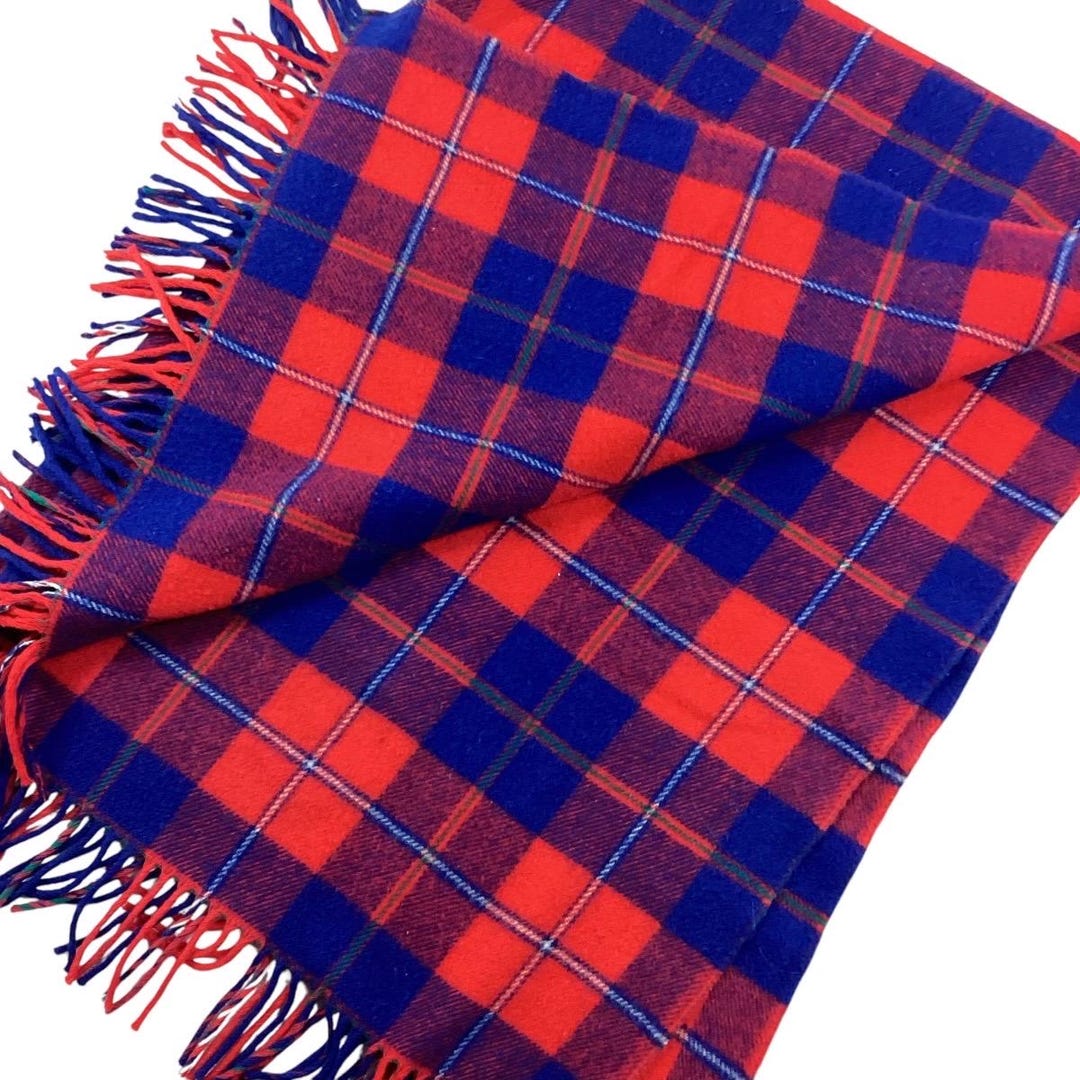 Vintage Faribo Plaid 1950s/60s Throw Blanket. Made in the USA. 50 X 60 ...