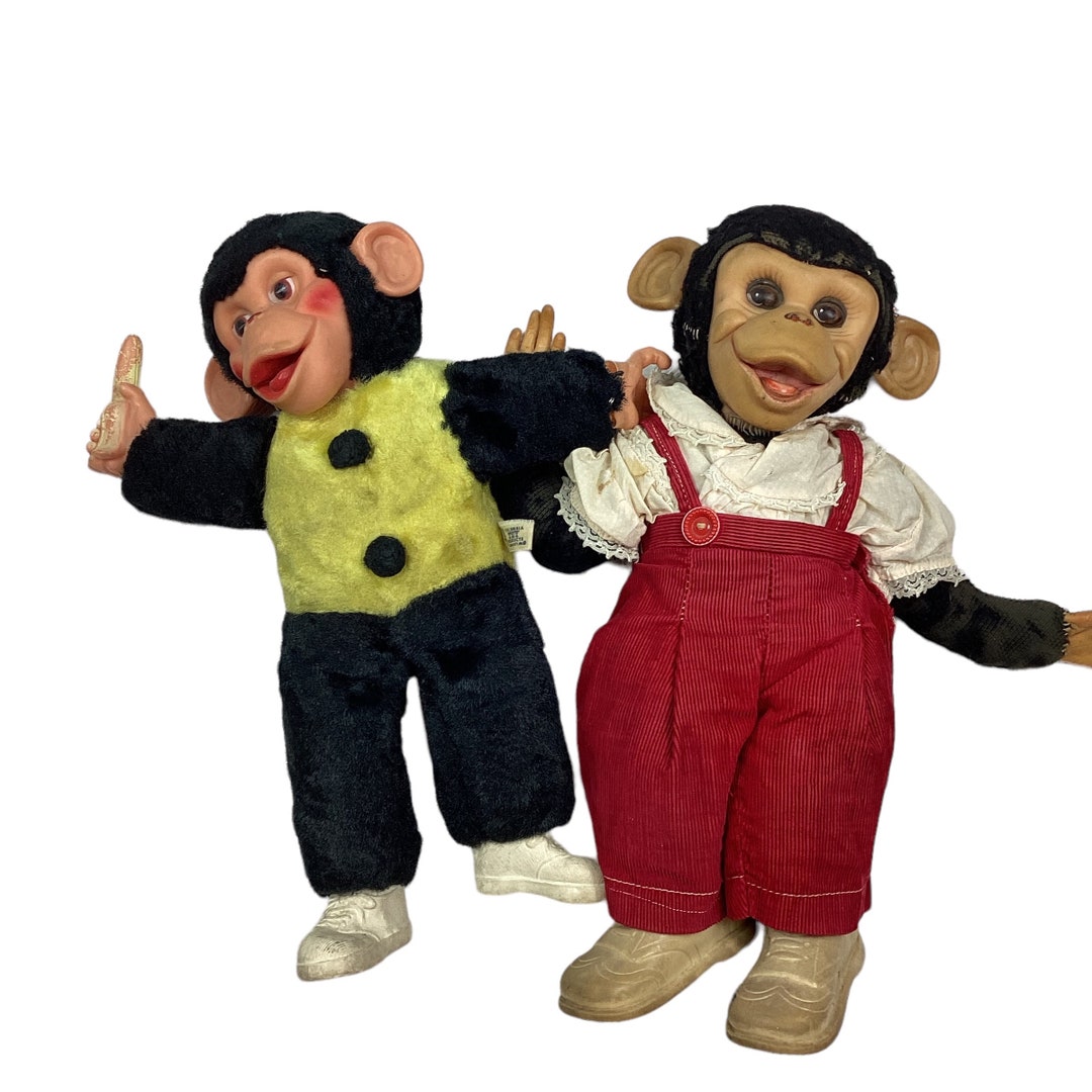 Vintage 1950s Rubber Faced Monkey Doll Set of 2. Features, Mr. Bim ...