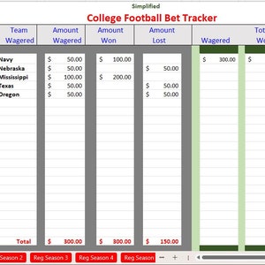 Pro Football Bet Tracker, Excel Spreadsheet, Excel Template, Football ...