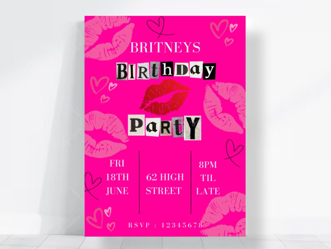 Mean Girls, Teen Party Digital Invitation Template, Mobile Invitation ...