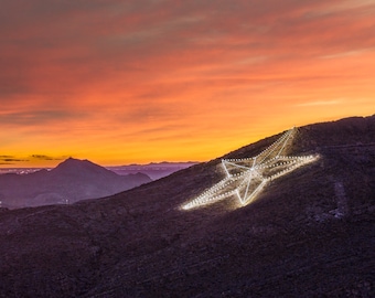 El Paso Star on Mountain Art Print - Etsy