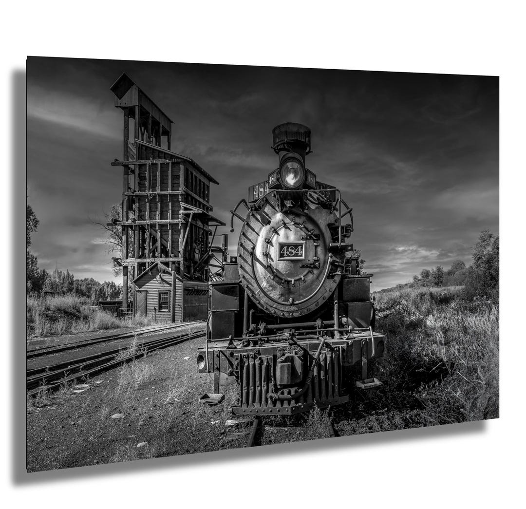 Chama Train #484 Coal Tower B&W - Etsy
