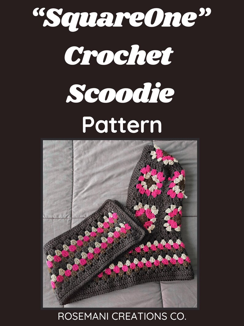 Squareone Scoodie Crochet Pattern | Beginner Granny Stitch Hooded Scarf ...