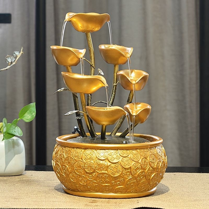 Running Water Fountain Wealth Tree Ornaments Decorated - Etsy