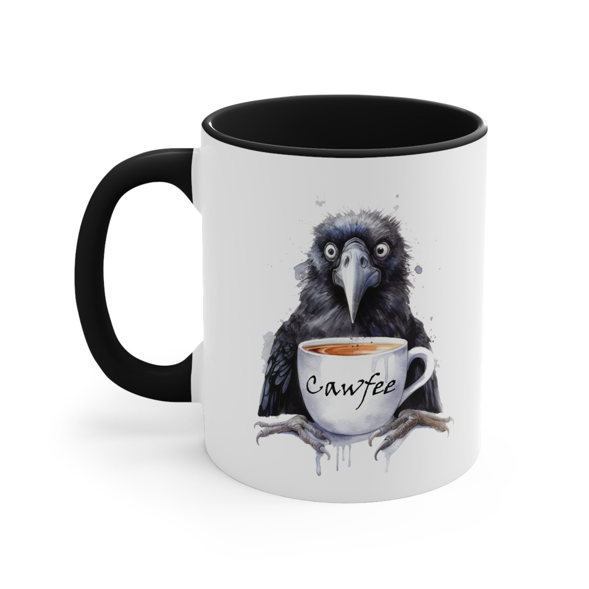 Cawfee Crow Funny Art Coffee Mug Accent Coffee Mug, 11oz - Etsy