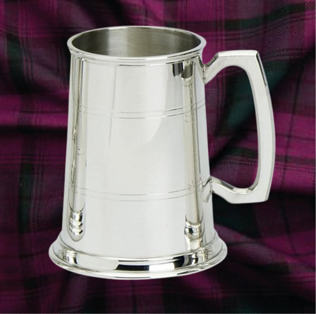 1 Pint Double Lines Pewter Tankard Includes Free Text Engraving - Etsy