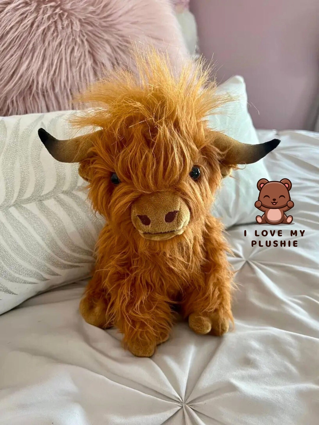 Adorable Highland Cow Plush Toy Soft Furry Stuffed Animal - Etsy Australia