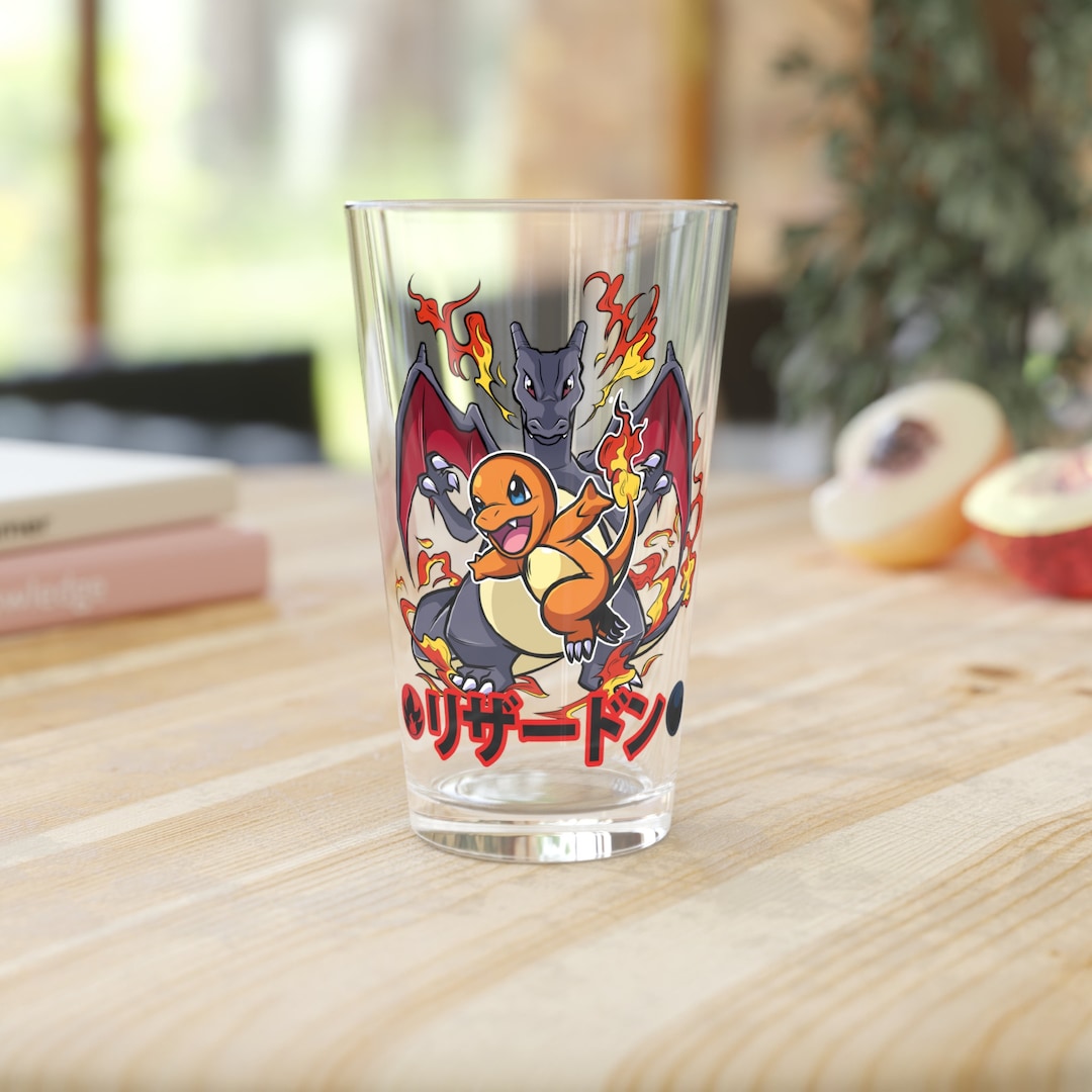 Pokemon Pint Glass, Charizard 16 Oz Drink Glass, Gift, Birthday, Gengar ...