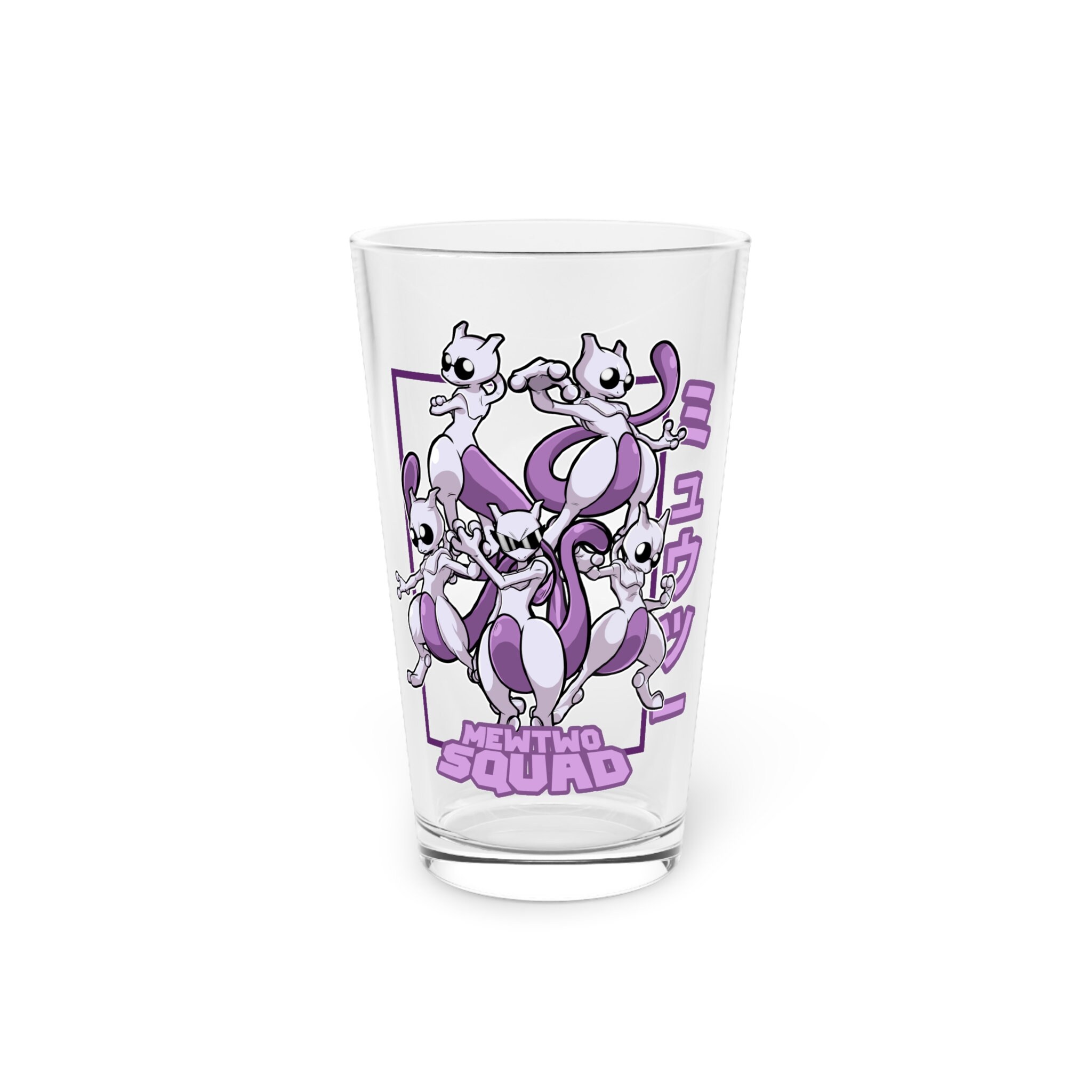 Pokemon Pint Glass, Mewtwo 16 Oz Drink Glass, Gift, Birthday, Gengar ...