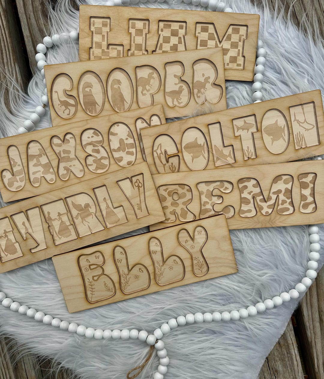 Name Puzzles, Wooden Name Puzzles, Montessori Style Name Puzzles, Name ...