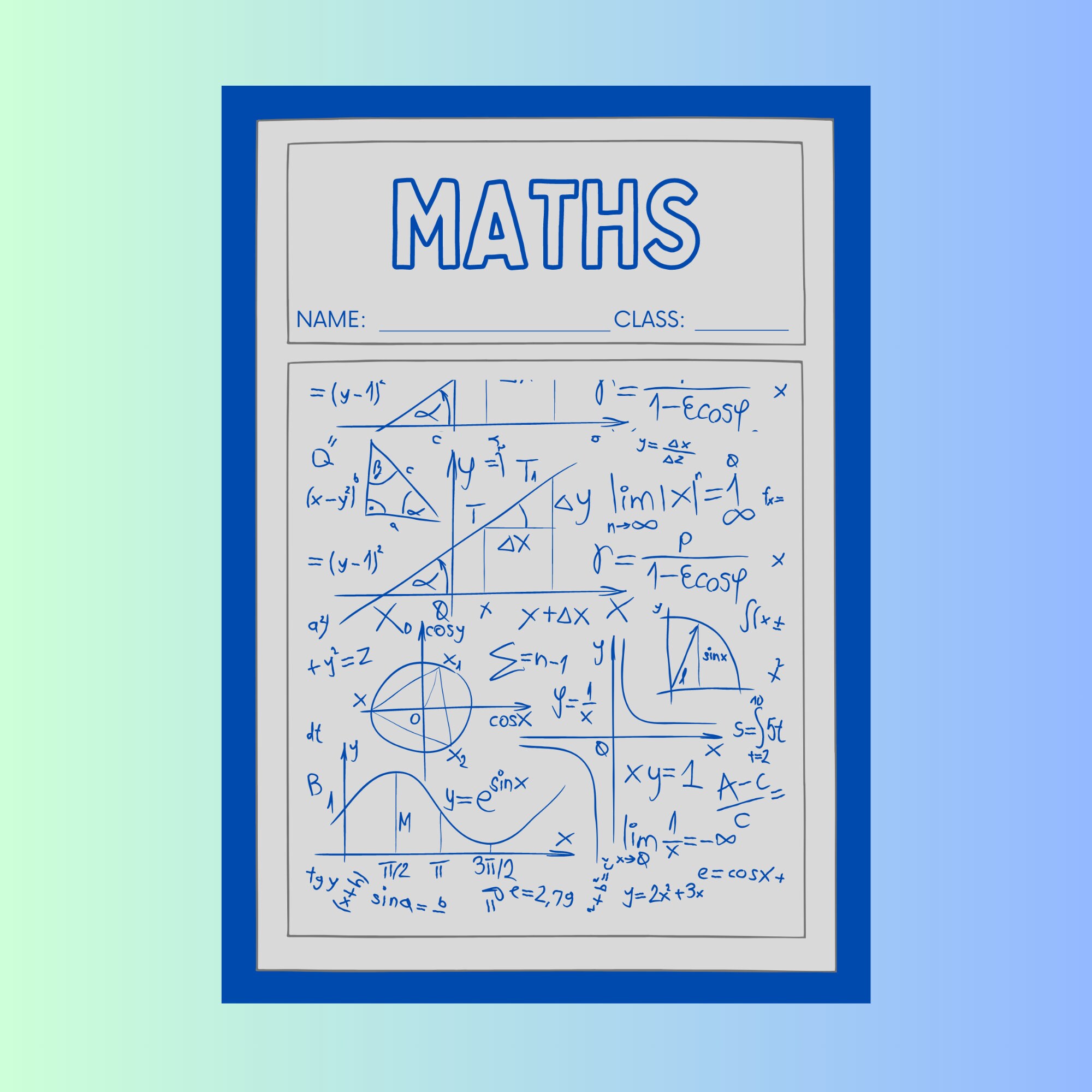 Math Notebook Cover Printable - Etsy