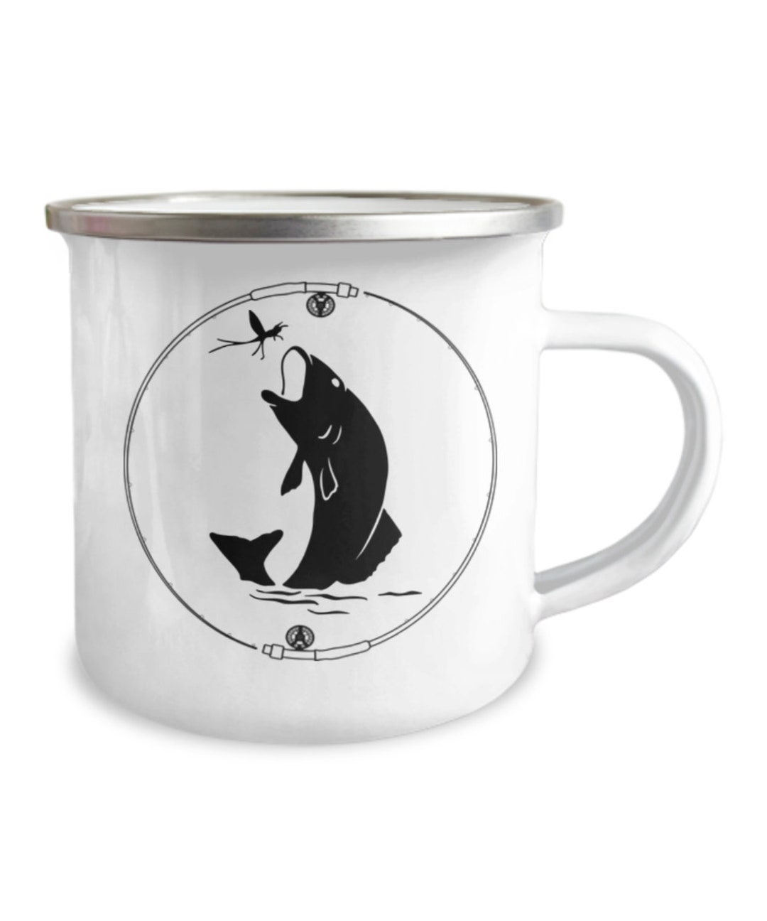 Fishing Mug Jumping Fish Fly Fishing Camper Mug Coffee Mug Gifts for ...