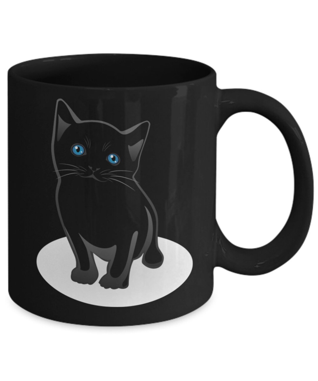 Black Cat Mug Blue Eyed Kitten Cat Coffee Mug Cat Lover Mug Cat Mom ...
