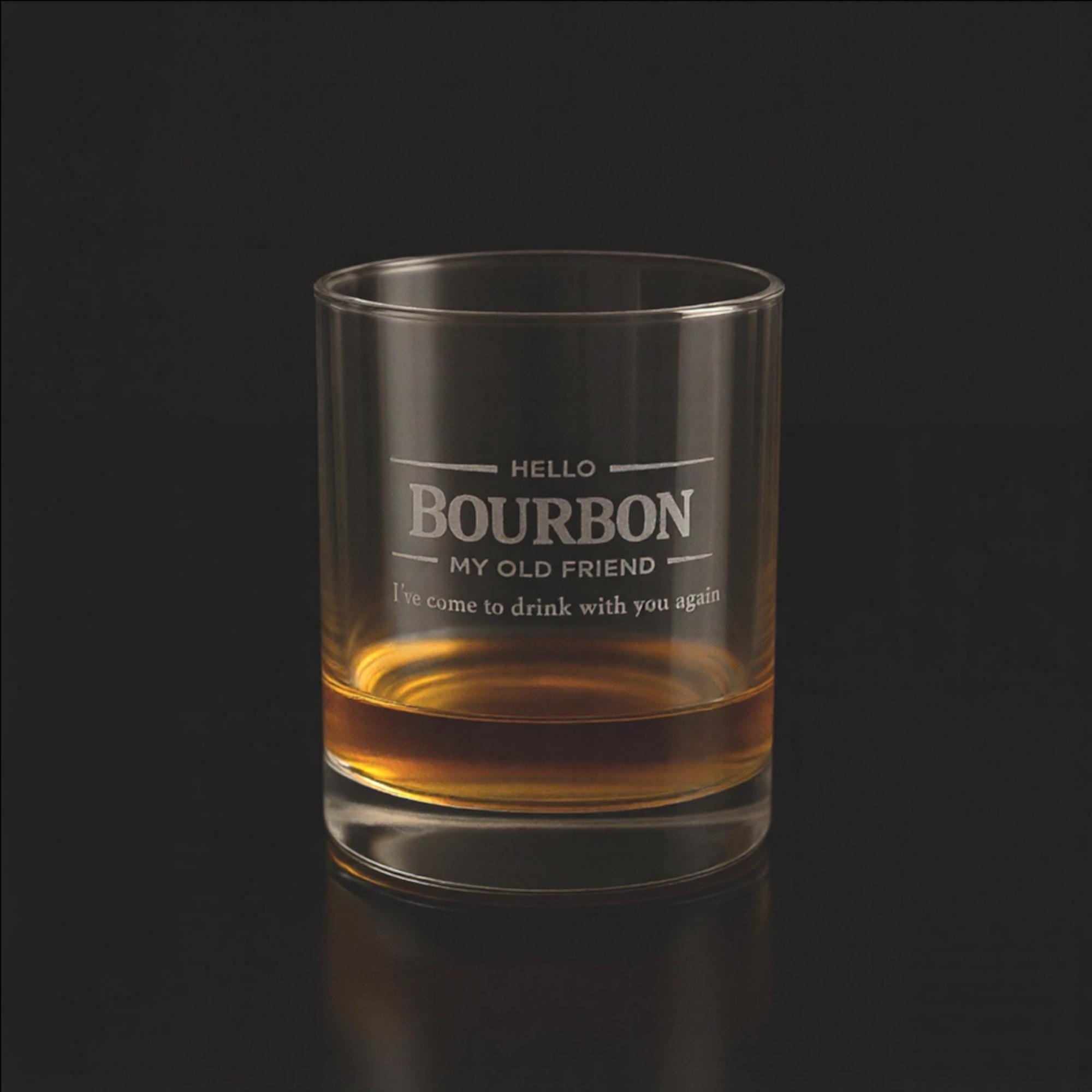 Hello Bourbon Engraved Whiskey Glass | 10.5oz On-the-rocks - Etsy