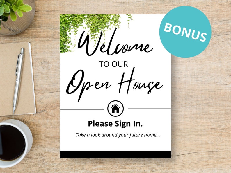 Open House Sign in Sheet & Welcome Sign Pdfs | Real Estate Marketing ...