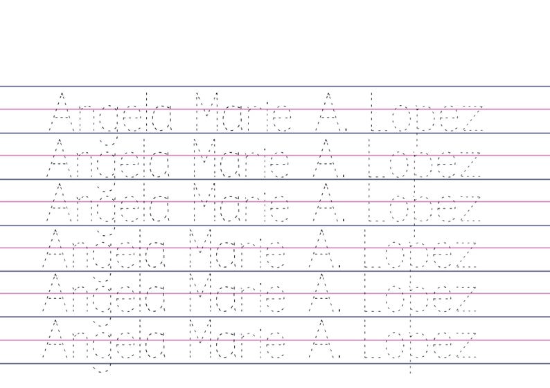 PLR Cursive Name Tracing Pad for Kids – Personalized Handwriting ...