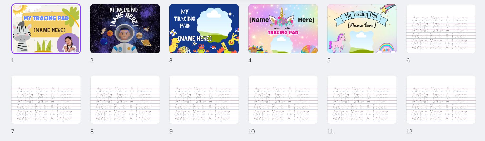 PLR Cursive Name Tracing Pad for Kids – Personalized Handwriting ...