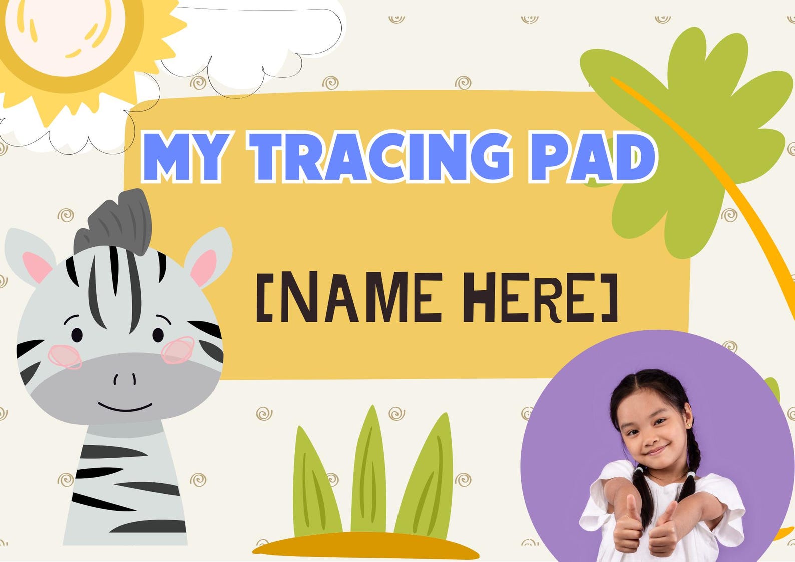 PLR Cursive Name Tracing Pad for Kids – Personalized Handwriting ...