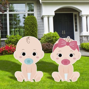 Baby Boy Baby Girl Cut Outs Outdoor Decoration Sign - Etsy