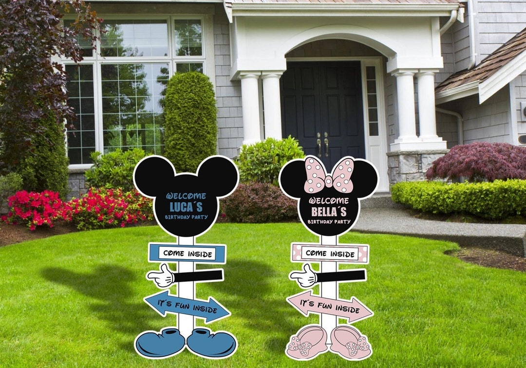 Mickey Welcome Sign Cutouts, Personalized Sign, Minnie Welcome Sign ...