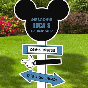 Mickey Welcome Sign Cutouts, Personalized Sign, Minnie Welcome Sign ...