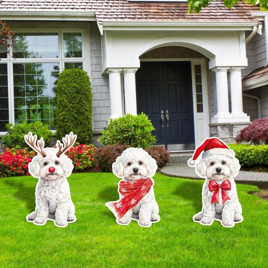 Christmas Poodle, Yard Signs and Cutouts, Poodle Christmas Cutouts ...
