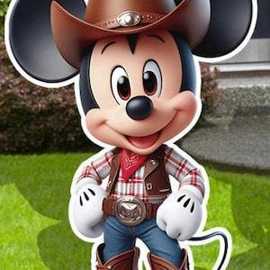 Mickey Anf Friends Rodeo Party Decor, Mickey Cow Boy Cutouts, Minnie ...