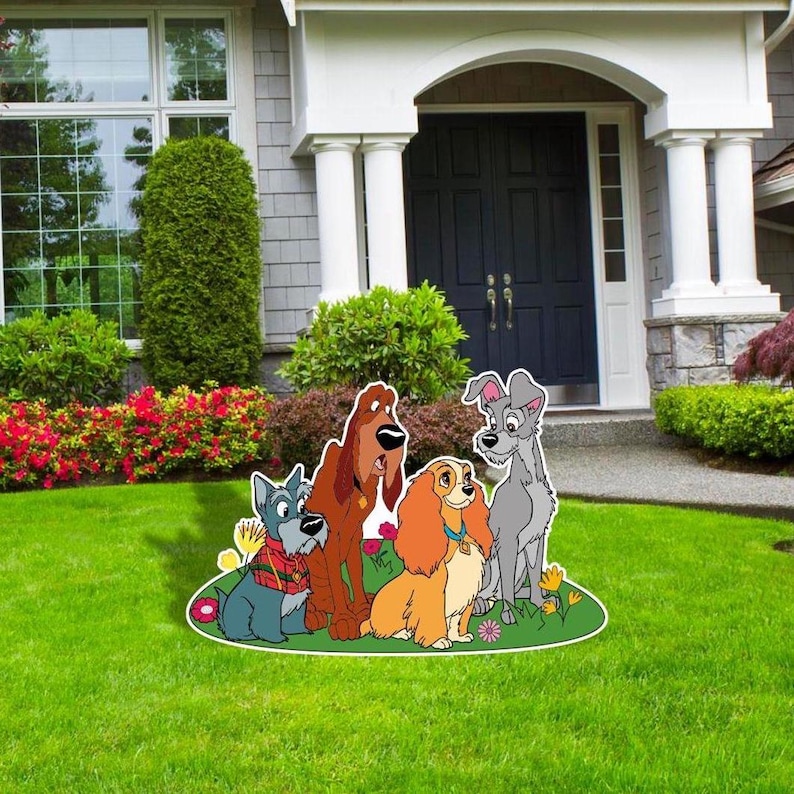 Lady and the Tramp Cutouts, Lady and the Tramp Birthday Party Decor ...