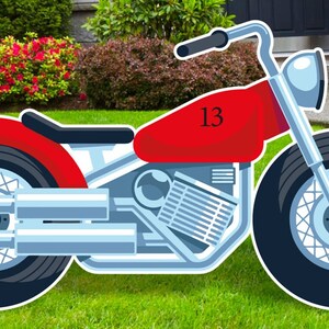 Red Motorcycle Party Decor,motorcycle Cutouts, Outdoor Decor, Boys ...