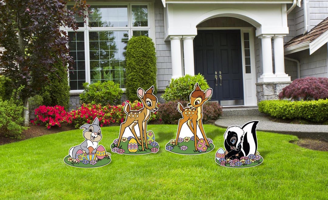 Bambi Easter Cutouts and Yard Signs, Easter Egg Hunt Decor, Easter ...