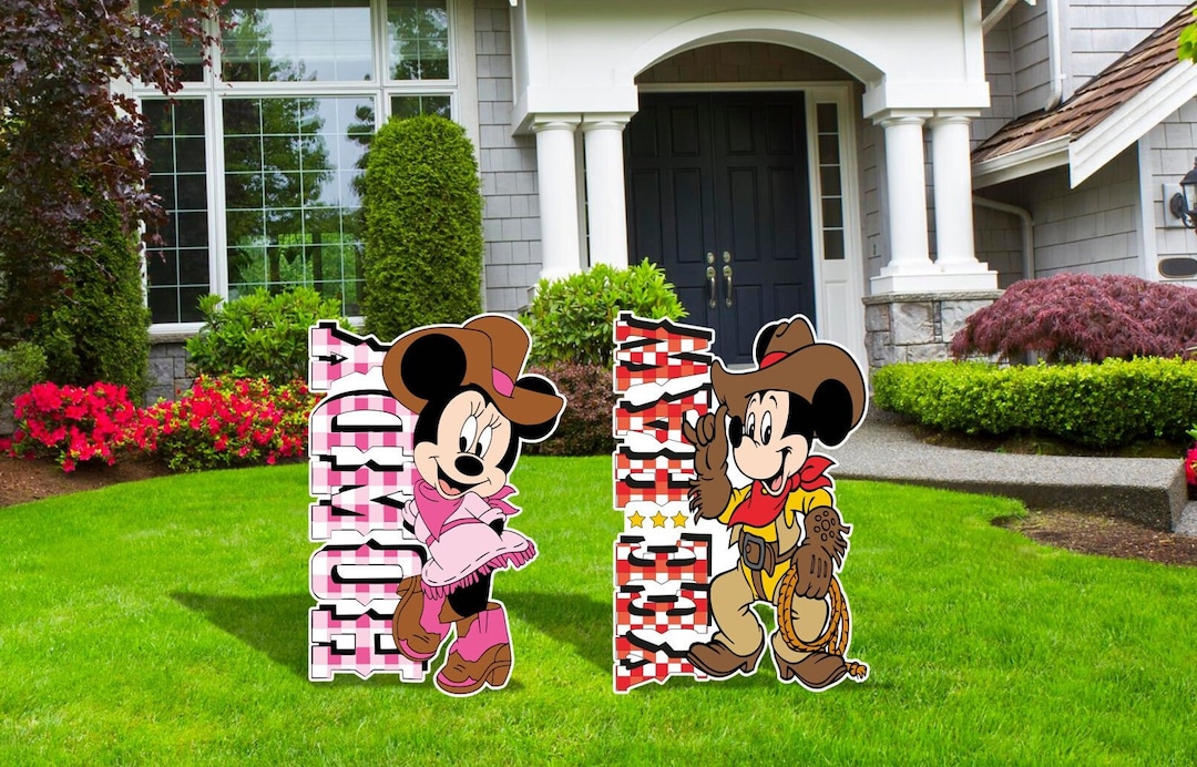 Mickey Minnie Cowboys Party Decor Cutouts, Mickey Cowboy Cutouts ...