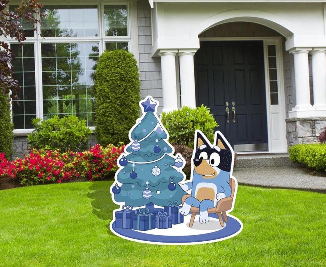 Bluey Hanukkah Cutouts and Yard Sign, Blue Hanukkah Decor, Blue Cutouts ...