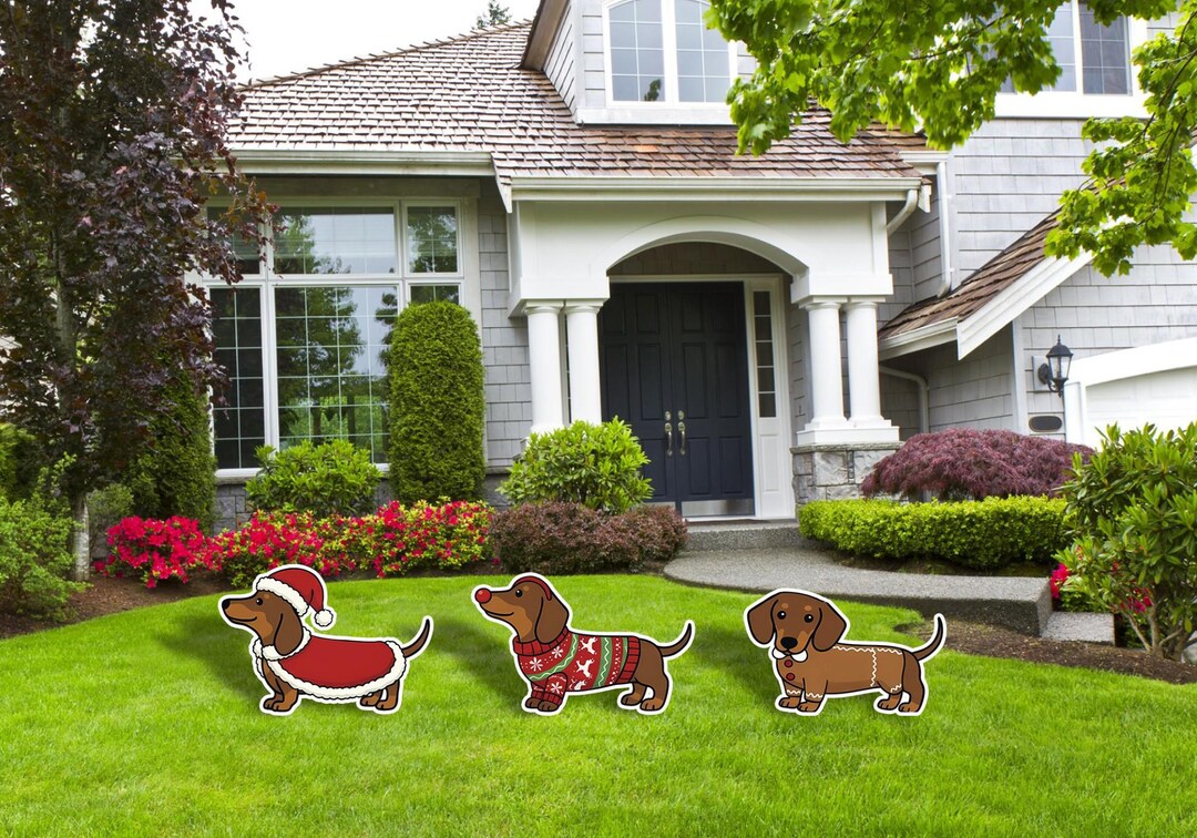 Dachshund Christmas, Cutout, Yard Signs, Party Props, Outdoor Decor - Etsy