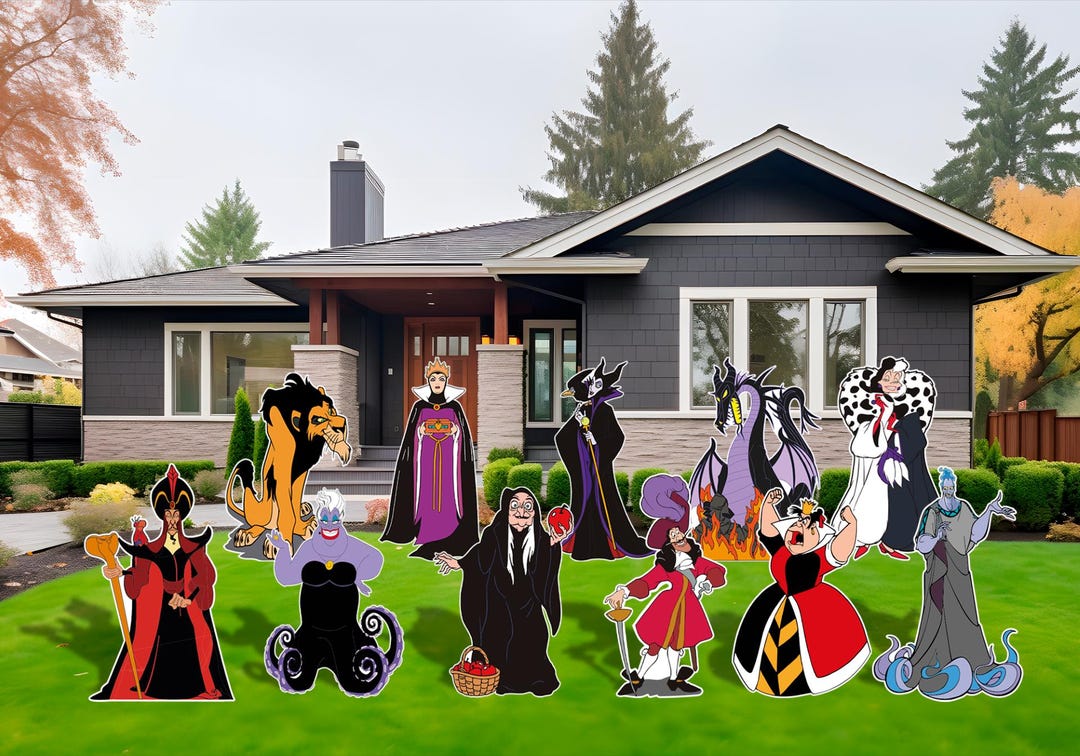 Halloween Villains Cutouts, Evil Queens and Villains, Outdoor Decor ...