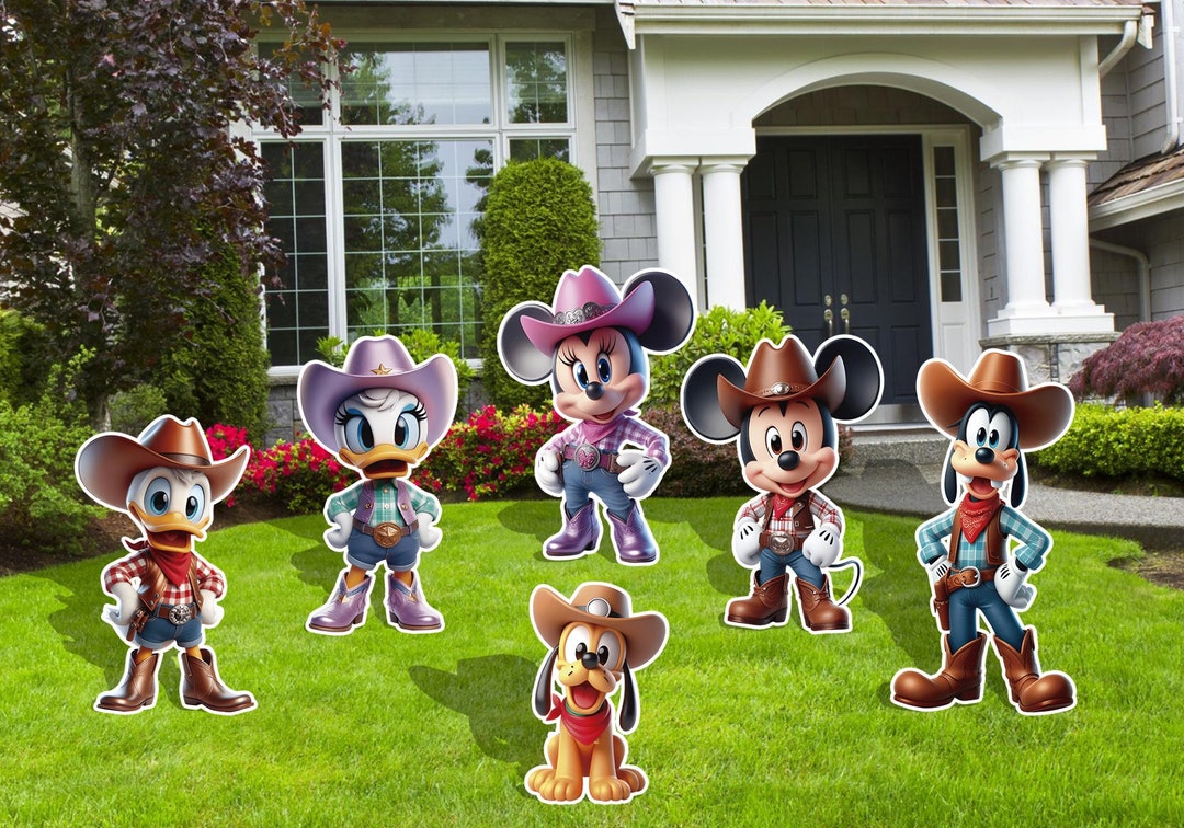 Mickey Anf Friends Rodeo Party Decor, Mickey Cow Boy Cutouts, Minnie ...