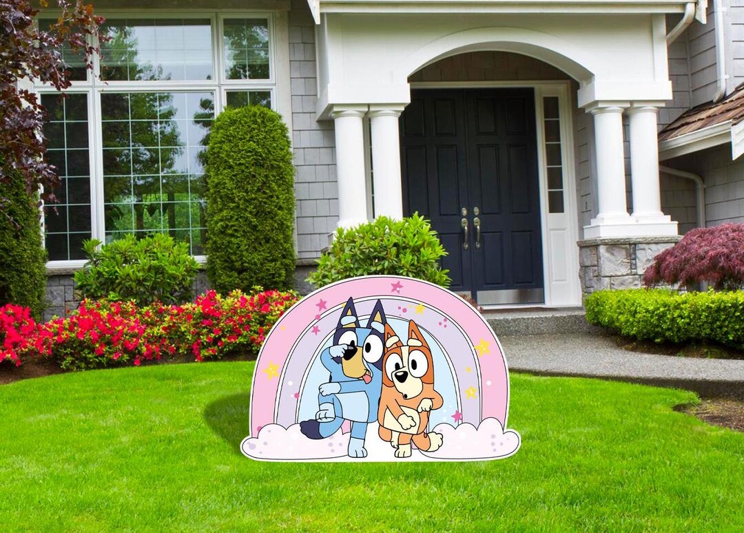 Bluey Party Decor, Blue Dog Party Cutouts, Personalized Sign, Happy ...