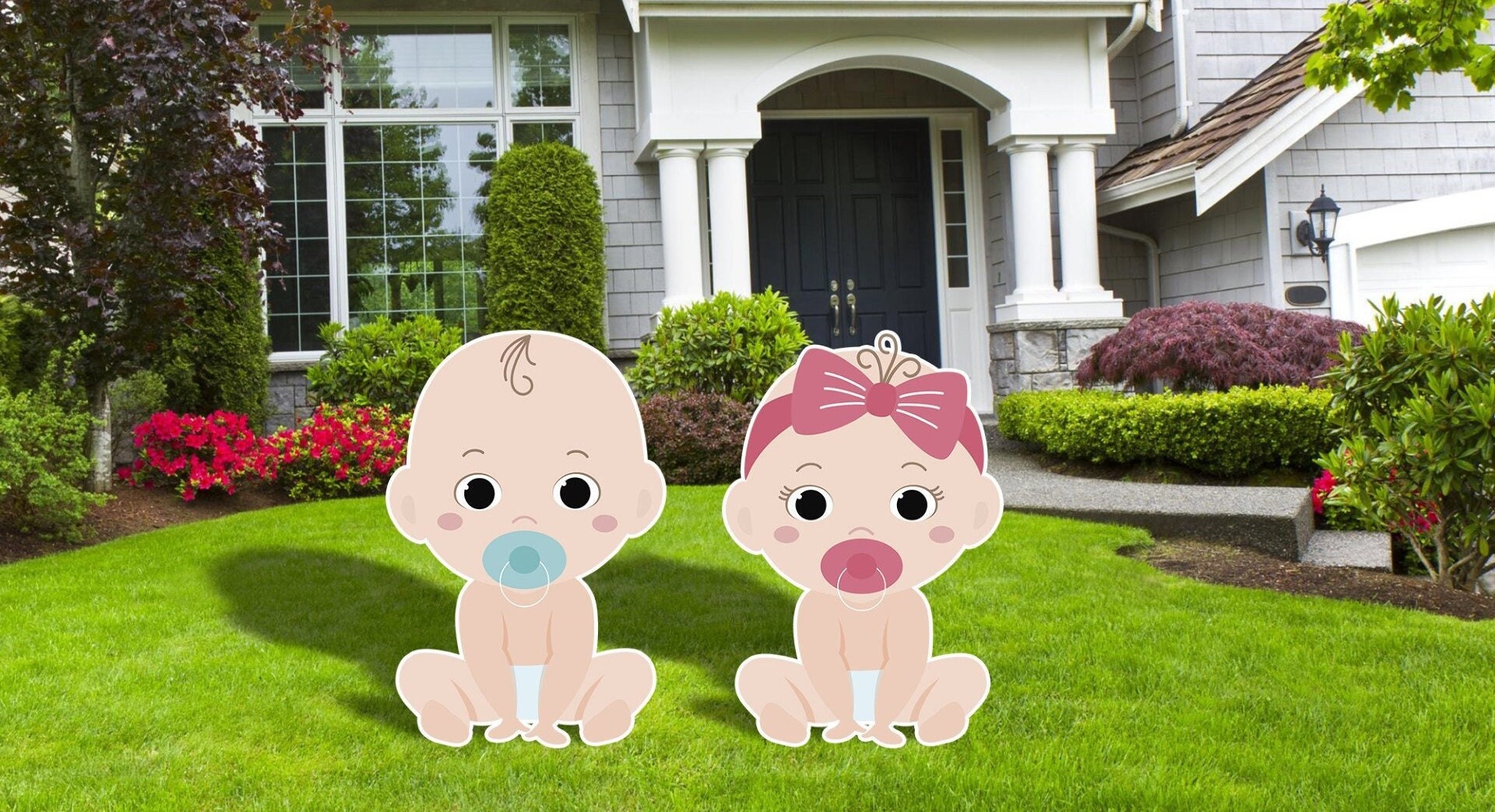 Baby Boy Baby Girl Cut Outs Outdoor Decoration Sign - Etsy