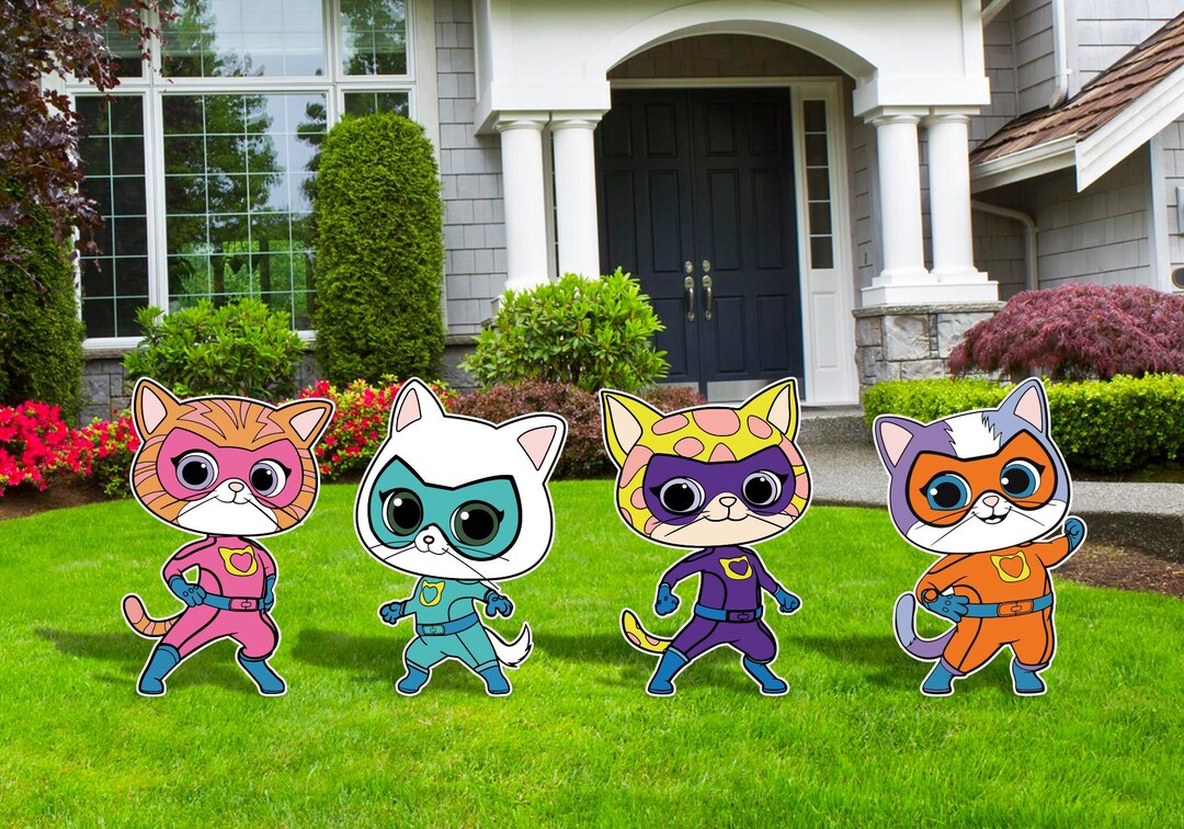 Cute Cats Cutouts, Outdoor Decoration Sign, Cats Birthday Party Decor ...