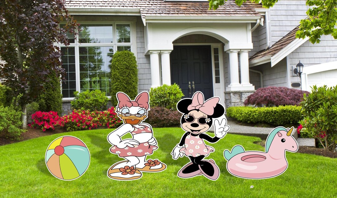 Minnie and Daisy Pool Party, Beast Friends Pool Party Decor, Cut Outs ...
